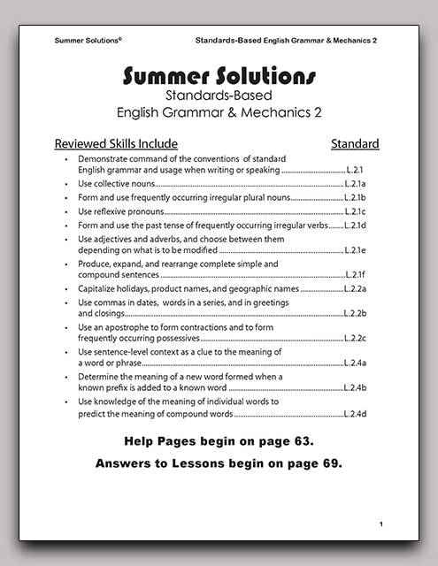 Standards-Based English Grammar & Mechanics 2