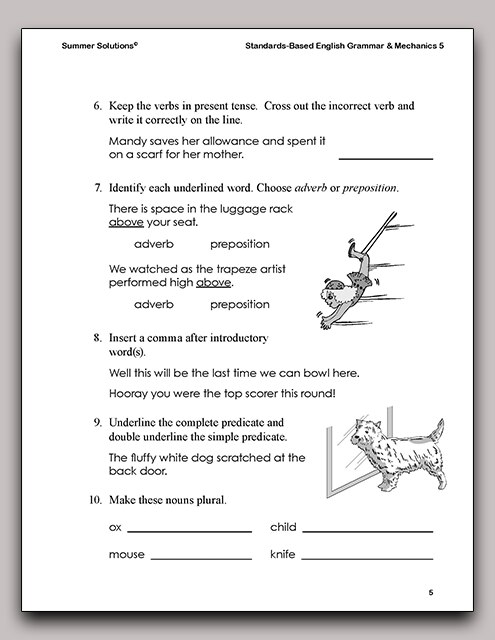 Standards-Based English Grammar & Mechanics 5