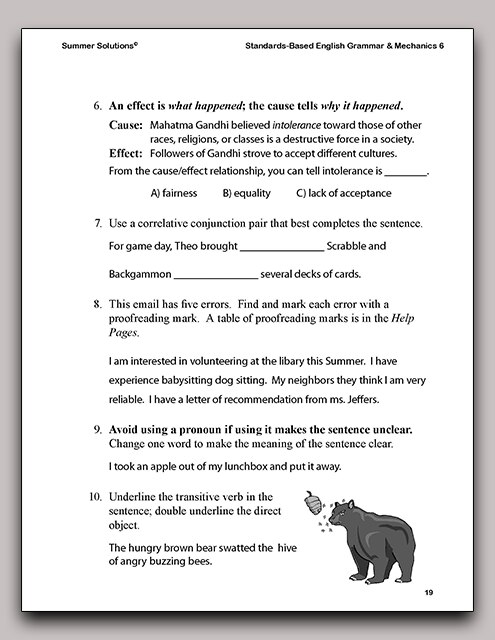Standards-Based English Grammar & Mechanics 6