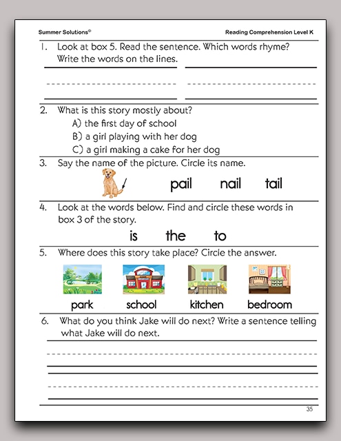 Reading Comprehension K