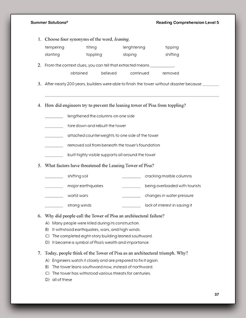 Reading Comprehension 5