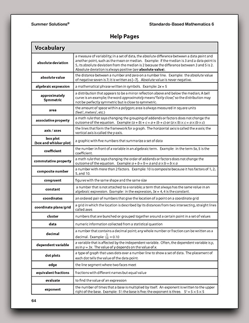 Standards-Based Mathematics 6