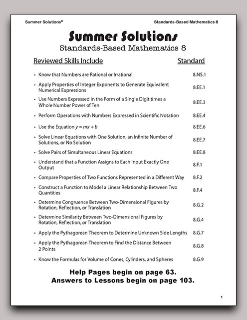 Standards-Based Mathematics 8