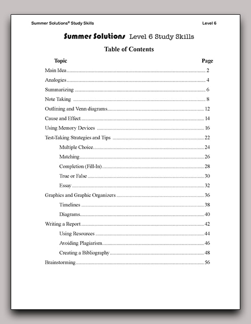 Study Skills 6